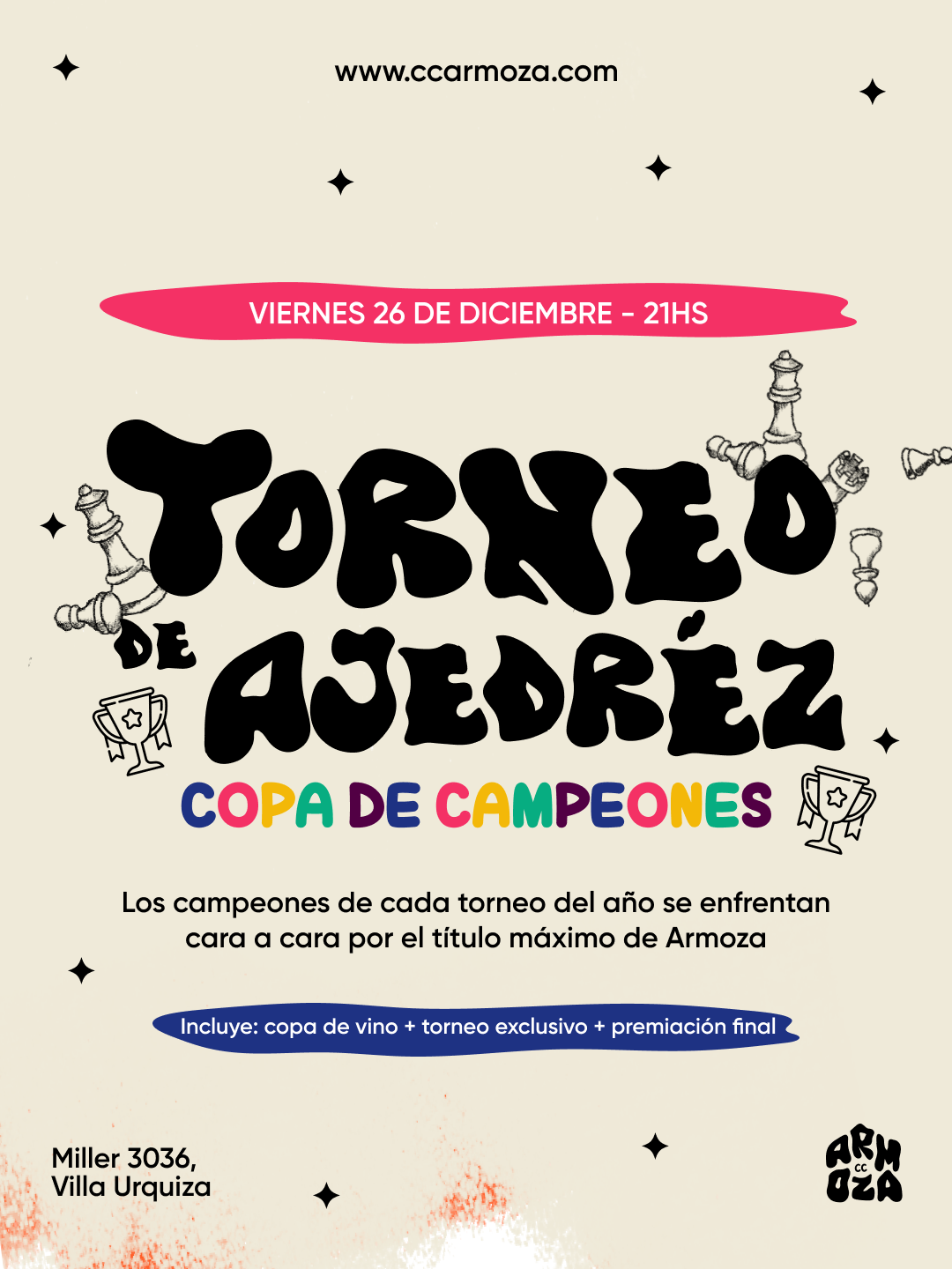 Torneo de ajedrez: Copa de campeones | Centro Cultural Armoza